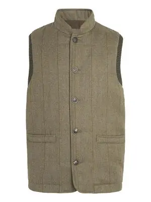 Purdey Tweed-front Clarges Gilet - Green