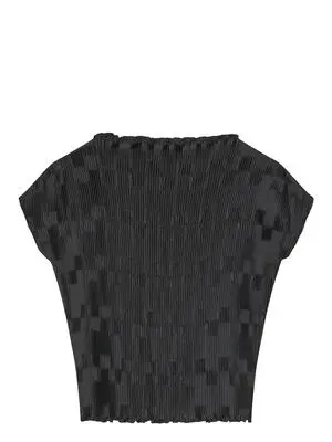 BY MALENE BIRGER Lianna Pleated Satin Top - Black