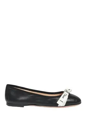 Dior J'adior Leather Ballerina Flats - Black