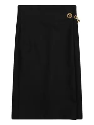 Celine Virgin Wool And Mohair Wrap Skirt - Black