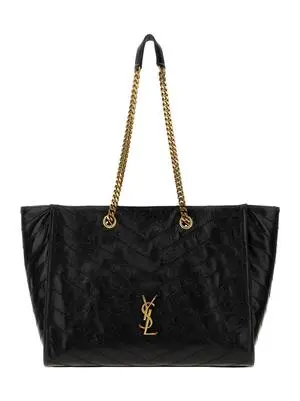 Saint Laurent SAINT LAURENT Niki Shopping Handbag In Calf Leather Black
