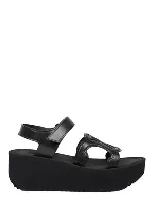 Celine Sunny Leather Sandals With 6 Cm Heel - Black