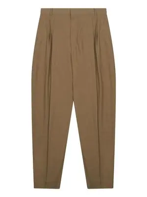 Celine Montauk Wool-blend Trousers - Brown