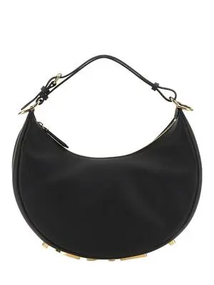 Fendi Fendi Graphy Small Mini Leather Handbag Black