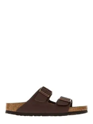 BIRKENSTOCK BIRKENSTOCK Leather Arizona Slip-On Slides Brown