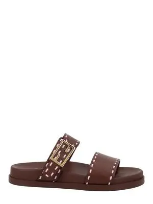 Fendi Feel Calf Leather Sandal - Brown