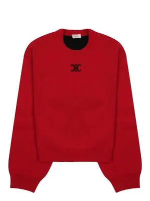 Celine Logo Cashmere Sweater - Red