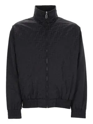 Fendi Ff Weave Bomber Jacket - Black