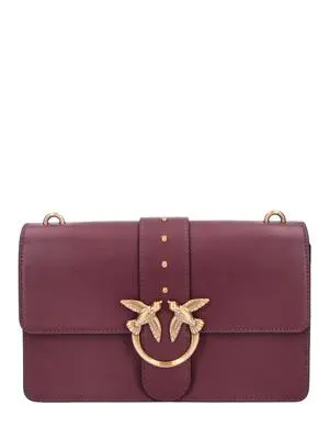 Pinko PINKO Leather Shoulder Bag With Bird Buckle Red