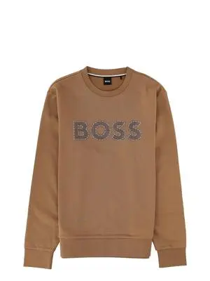 BOSS Cotton Logo Sweatshirt - Brown