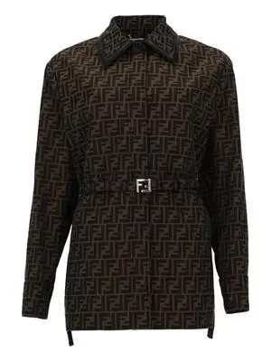 Fendi Fendi Women's Canvas FF Jacket Brown