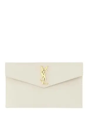 Saint Laurent Uptown Medium Pouch Handbag - Beige