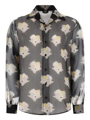 Fendi Oversized Silk-cotton Shirt - Black