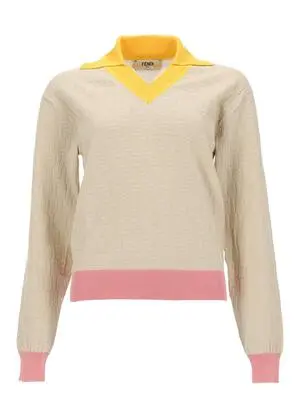 Fendi Cotton & Silk Sweater - Beige