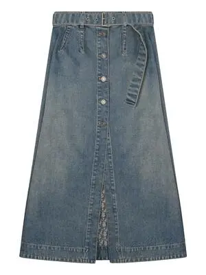 Dior DIOR 100% Cotton Midi Skirt Denim