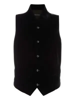 Giorgio Armani Velvet Waistcoat - Black