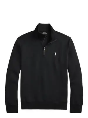 Polo Ralph Lauren Embroidered Pony Mockneck Quarter-zip Sweater - Nero