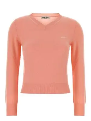 Miu Miu MIU MIU Virgin Wool Pullover Sweater Pink