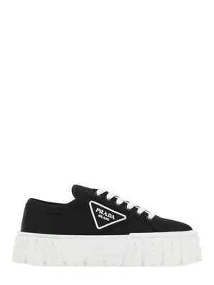 Prada Nope Removed: Platform Nylon Sneaker With 4 Cm Platform - Black