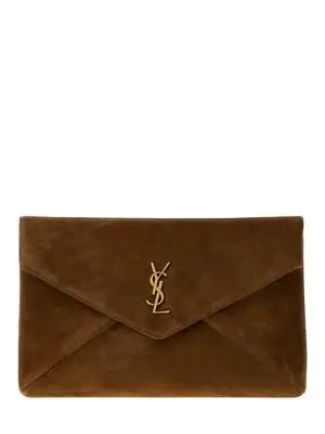 SAINT LAURENT SAINT LAURENT Suede Large Envelope Clutch
