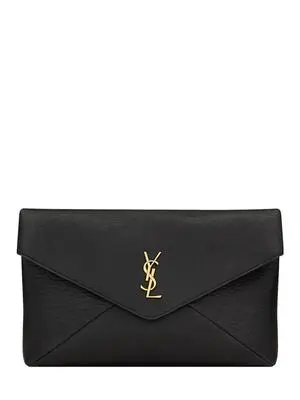 SAINT LAURENT Saint Laurent Envelope Cassandre Large Lambskin Clutch Pouch