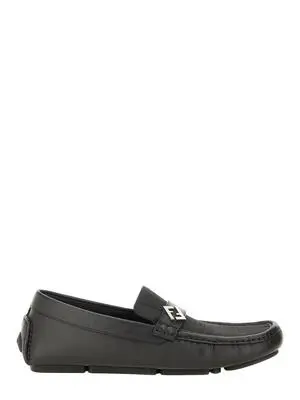 Fendi FENDI FF Squared Driver Loafers Brown