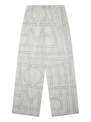 TOTEME TOTEME Wide-Leg Embroidered Monogram Pants White