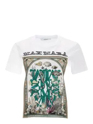 Max Mara Max Mara Spadino Graphic Cotton T-Shirt White