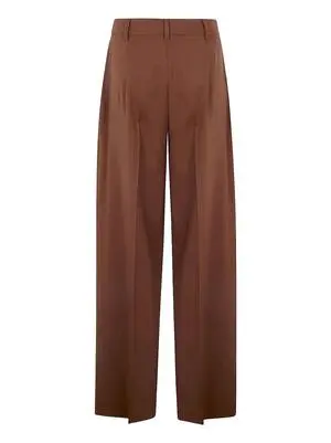 Max Mara Max Mara Virgin Wool Tailored Trousers Brown