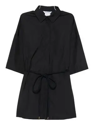 Max Mara Max Mara Cotton Shirt Dress With Adjustable Front Drawstring Blu