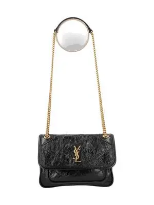 Saint Laurent Saint Laurent Mini Niki Bag In Vintage Calfskin Leather Black