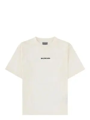 Balenciaga Regular-fit Logo T-shirt - Ivory