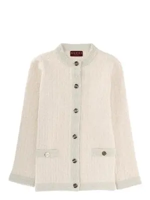 Gucci GUCCI Textured Wool Button-Front Cardigan Ivory
