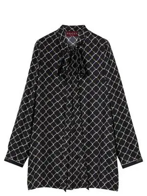 Gucci Printed Silk Twill Dress - Black