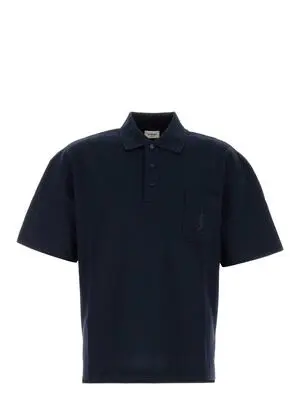 Saint Laurent Navy Piqué Polo Shirt - Blue