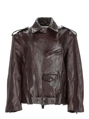 SAINT LAURENT Saint Laurent Calf Leather Biker Jacket