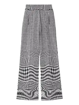 BURBERRY BURBERRY Houndstooth Jacquard Wide-Leg Trousers