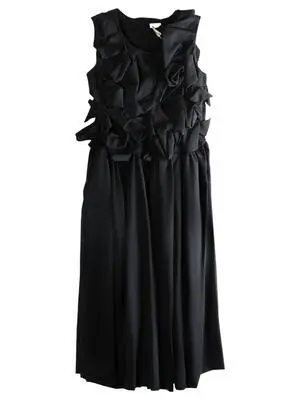 Comme Des Garçons Wool Midi Dress - Black