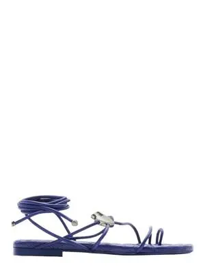 Burberry Ivy Shield Leather Sandals - Blue