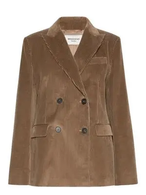 Max Mara Cotton Corduroy Velvet Blazer - Light Brown