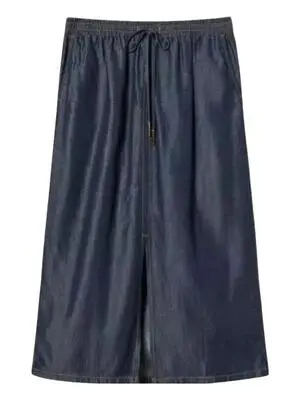 TWINSET Chambray Midi Skirt Black