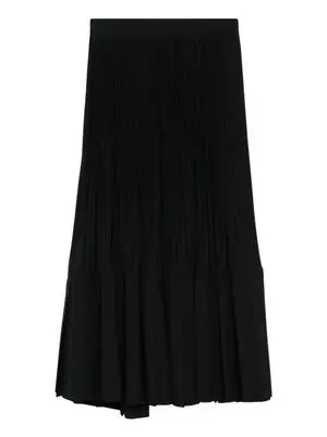 Junya Watanabe Pleated Midi Skirt - Black