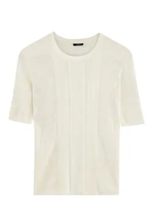 JOSEPH Ribbed-knit T-shirt - Ivory