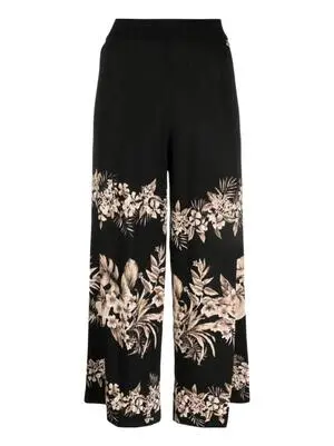 TWINSET Twinset Floral-Motif Cropped Knitted Trousers
