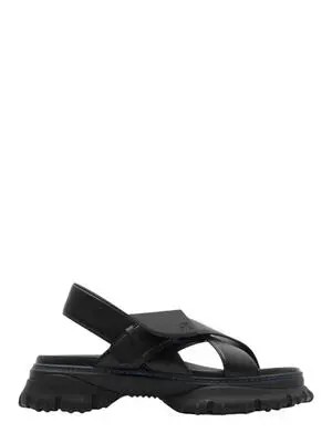BURBERRY Burberry Pebbled Leather Sandals