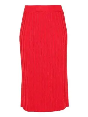 JOSEPH Joseph Side Slit Chunky-Ribbed Midi Skirt