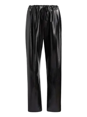 Khaite Trenton Straight Leg Pants - Black Leather