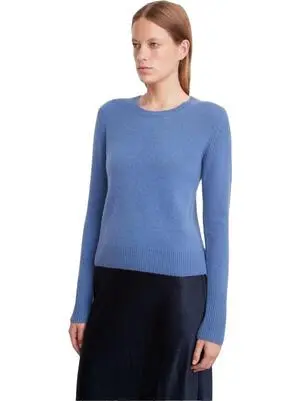 Vince Vince Long-Sleeved Knitted Crewneck Jumper Blue