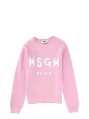 MSGM Logo Print Crewneck Sweatshirt - Pink