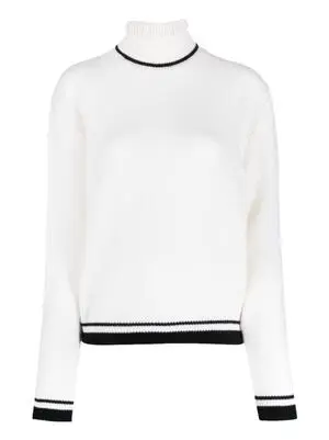 MSGM High Neck Long-sleeved Jumper - White